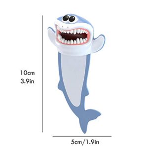 Lookvv Wacky Bookmark Pals for Kids, 3D Stereo Kawaii Cartoon Silicone Book Marker for School Supplies Stationery Assorted (2PC - D)