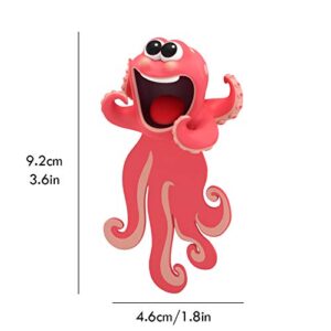 Lookvv Wacky Bookmark Pals for Kids, 3D Stereo Kawaii Cartoon Silicone Book Marker for School Supplies Stationery Assorted (2PC - D)