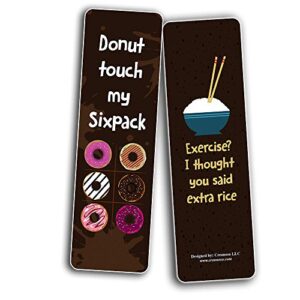 Creanoso Funny Workout Quotes Bookmarks Cards (12-Pack) - Unique Teacher Stocking Stuffers Gifts for Boys, Girls, Kids, Teens, Students - Book Reading Clippers