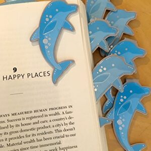 Dolphin Bulk Bookmarks Clip Over The Page (Set 10) Bookmarks for Kids Girls Boys. Perfect for School Student Incentives – Birthday Party Supplies – Reading Incentives - Party Favors - Classroom Award