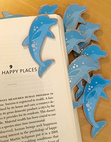 Dolphin Bulk Bookmarks Clip Over The Page (Set 10) Bookmarks for Kids Girls Boys. Perfect for School Student Incentives – Birthday Party Supplies – Reading Incentives - Party Favors - Classroom Award