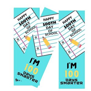 100th Day of School Bookmarks for Kids Classrooms Happy 100th Days of School I'm 100 Days Smarter Bulk 100 Count