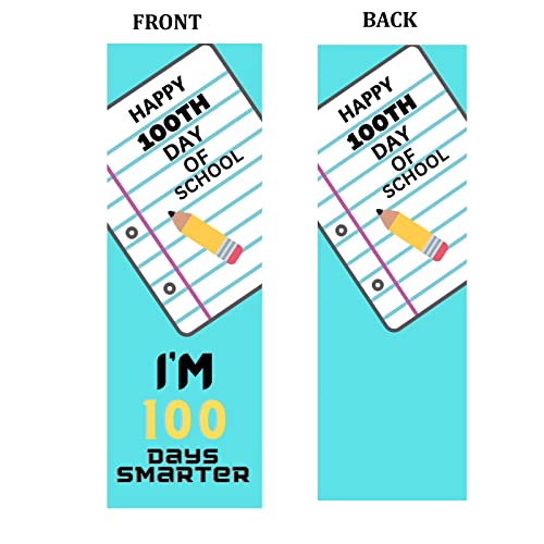 100th Day of School Bookmarks for Kids Classrooms Happy 100th Days of School I'm 100 Days Smarter Bulk 100 Count