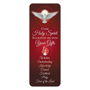 Red and Gold Toned Holy Spirit Confirmation Lapel Pin with Bookmark, 3/4 Inch, Pack of 12