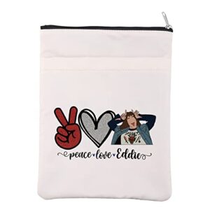 eddie lovers book sleeve st season merchandise book cover peace love eddie book sack munson book pouch gift for st fans (pleddiebs)