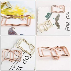 Paper Clips Bookmark 60pcs Metal Book Marks Book Shaped Paper Clip Journaling Paper Clips Paper Clamp Note Clips for Document Organizing Office Supplies