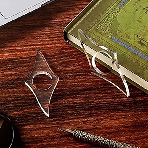 Clear Page Spreader Thumb Ring Page Holder Thumb Bookmark Reading Accessories Gifts for Readers, Book Lovers, Bookworm(L)