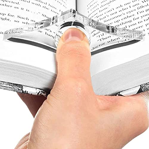 Clear Page Spreader Thumb Ring Page Holder Thumb Bookmark Reading Accessories Gifts for Readers, Book Lovers, Bookworm(L)