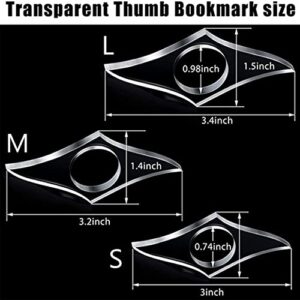 Clear Page Spreader Thumb Ring Page Holder Thumb Bookmark Reading Accessories Gifts for Readers, Book Lovers, Bookworm(L)