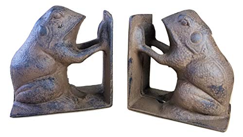 Frog Cast Iron Bookends Cute Heavy Almost 10 lbs