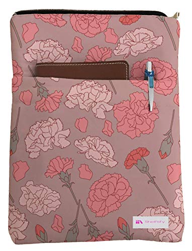 Carnation Book Sleeve - Book Cover for Hardcover and Paperback - Book Lover Gift - Notebooks and Pens Not Included