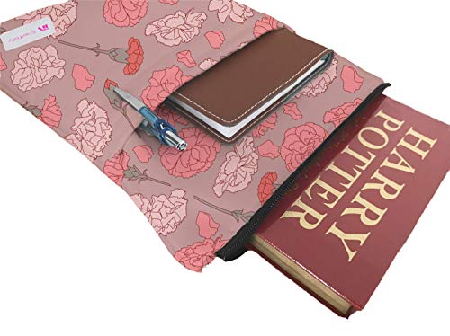 Carnation Book Sleeve - Book Cover for Hardcover and Paperback - Book Lover Gift - Notebooks and Pens Not Included