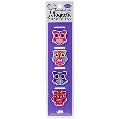 Owls Illustrated Magnetic Page Clips Set of 4 by Re-marks