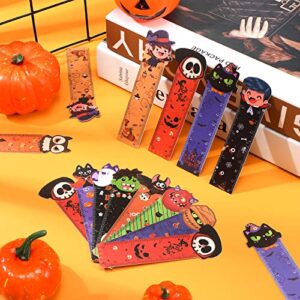 72 Pcs Halloween Bookmark Rulers Party Favor Pack with Halloween Themed Prints Cartoon Pumpkin Book Marks Halloween Book Marks for Halloween Party Decor Classroom Rewards and Trick or Treat Prizes