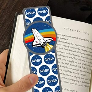 NASA Logo Over Space Shuttle with Rainbow Set of 3 Glossy Laminated Bookmarks