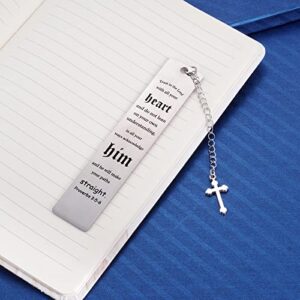 Kvekstio Inspirational Christian Bookmark Gifts for Women Men, Trust in The Lord - Proverbs 3:5 Bible Verse for Faith-Based Boys Girls, Baptism Religious Church Gifts