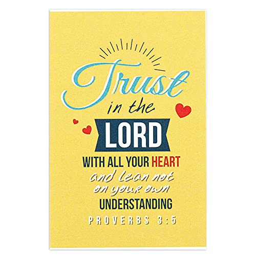 Trust in The Lord Yellow 2 x 3 Paper Keepsake Itty Bitty Bookmarks Pack of 24