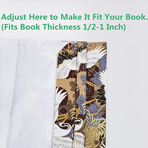 PUPUZAO A5 Book Cover ( Red-Crowned Crane Pattern ) Hard Book Sleeve Cover for Paperback,Journal,Diary,Novel,Washable Fabric,Fits Thickness Adjustable