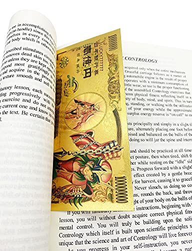 YJacuing Anime Saint Seiya Gold Coated Banknote, Limited Edition Collectible Bill Bookmark (5 PCS Collection)