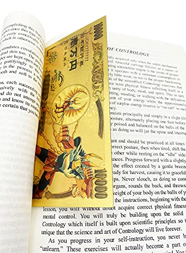 YJacuing Anime Saint Seiya Gold Coated Banknote, Limited Edition Collectible Bill Bookmark (5 PCS Collection)