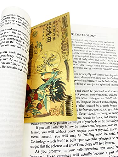 YJacuing Anime Saint Seiya Gold Coated Banknote, Limited Edition Collectible Bill Bookmark (5 PCS Collection)