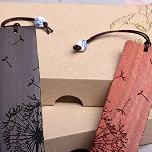 ZGZDFC 2 Pcs Wooden Bookmarks,Painted Craft Bookmarks,Gift Box Set,Ideal Gifts for Friends/Kids/Teacher Present.Natural Wood,Best Gift(MSQ-PGY)