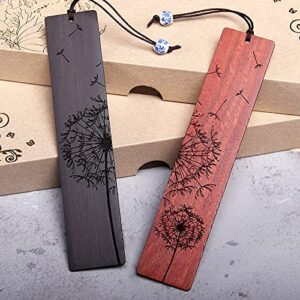 ZGZDFC 2 Pcs Wooden Bookmarks,Painted Craft Bookmarks,Gift Box Set,Ideal Gifts for Friends/Kids/Teacher Present.Natural Wood,Best Gift(MSQ-PGY)