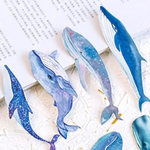 BEERBINGER Bookmarks, Whale Fish Shape Bookmarks Cute Book Mark Stationery Reading Accessories Paper Book Label 30 Pcs