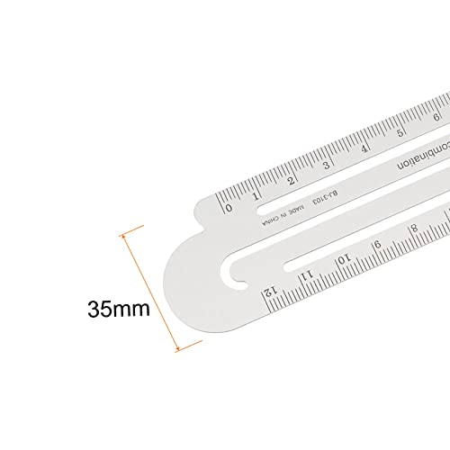 HARFINGTON 3pcs Straight Ruler 12cm Metric Aluminum Alloy Ruler Scale on Both Sides Hollow Paper Clip Design Bookmark Measuring Tool for Children Study Classroom Office, Silver Tone