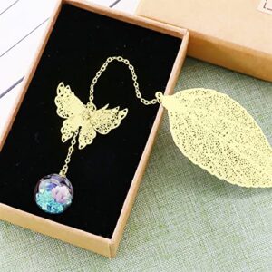 Metal Leaf Vein Butterfly Bookmark for Teachers Women Butterfly Book Marks Mothers Day Christmas Valentine's Day Teacher Book Lover Librarian