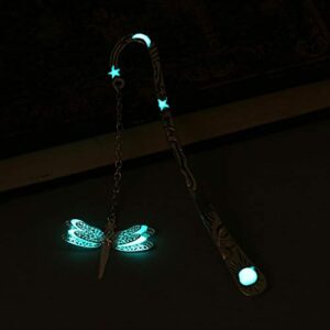 Hibye Glow in The Dark Luminous Book Marker Creative Dragonfly Label School Office Stationery