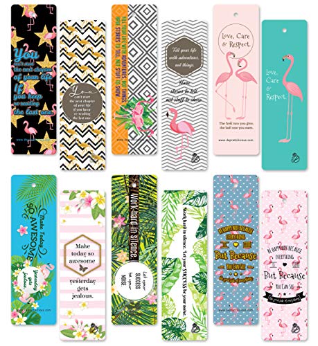 On Sales! Flamingo Bookmarks 60 pcs. Free Beauty E-Book. Encouraging, Inspiration, Unique Design Bookmark. Bookmark Card. Best Thanksgiving, Christmas Gift. Bookmark Bulk