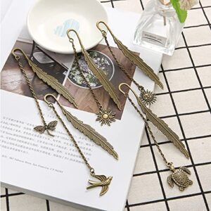 Metal Bookmarks with Chain,Cute Bookmark for Book Lovers, Writers, Readers, Children, Teens, Men, Women, Adults (A)