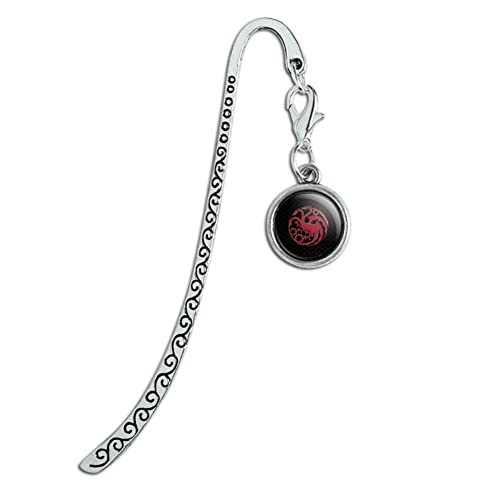 House of the Dragon Targaryen Sigil Scales Metal Bookmark Page Marker with Charm