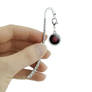 House of the Dragon Targaryen Sigil Scales Metal Bookmark Page Marker with Charm