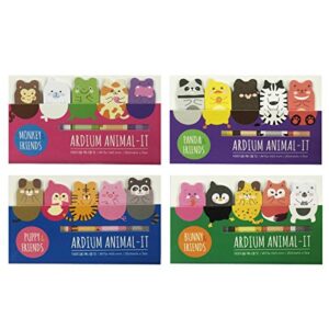 wrapables® animal friends bookmark flag tab sticky notes (set of 4)