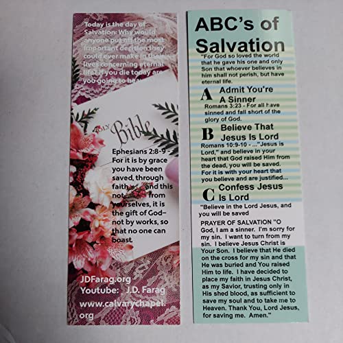 New ABCs of Salvation Bookmark Gospel Bible Verse Christian God Christ JD Farag