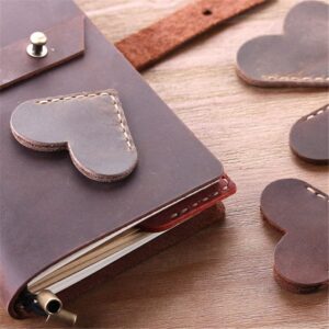 Askfairy 3PCS Leather Heart Bookmark,Heart Page Corner Handmade Bookmark,Cute Handmade Book Reading Gift for Book Lovers