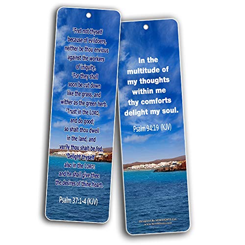 Bible Verses About Stress and Anxiety KJV Bookmarks (12-Pack) - Inspiring Scriptural Texts About How to Relieve Our Worries