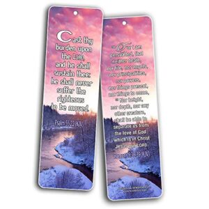 Bible Verses About Stress and Anxiety KJV Bookmarks (12-Pack) - Inspiring Scriptural Texts About How to Relieve Our Worries