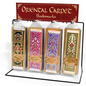 Oriental Carpet Woven Fabric Bookmark - Black Collection - 3 bookmark designs - Beautiful, Elegant, Cloth Bookmarks! Best Gifts & Stocking Stuffers for Men,Women,Teachers & Librarians!