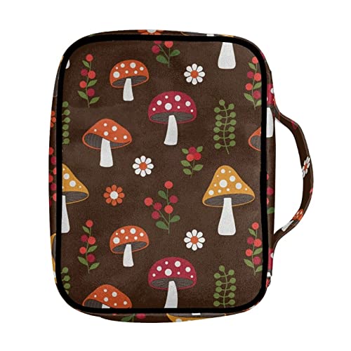 chaqlin Cute Bible Covers Mushroom Pattren Carrying Church Tote Bags with Bookmark Slot Fits Book 11X8X2.36 in Bible Protective