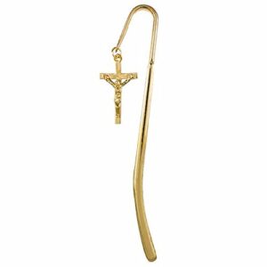 2 crucifix on crook staff bookmarks gold (set of 2)