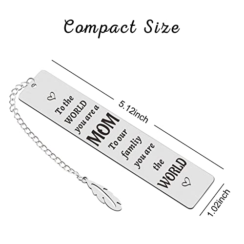 Mom Birthday Gifts from Daughter or Son Metal Bookmark with Leaf Chain Book Lover Personalized Gifts for Mom Bonus Mom Mother in Law New Mom for Christmas Mothers Day Gifts