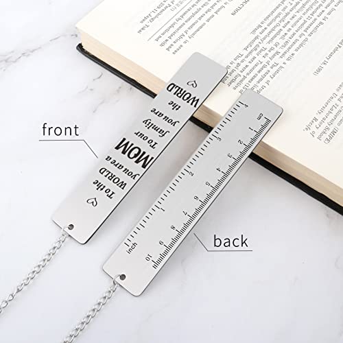 Mom Birthday Gifts from Daughter or Son Metal Bookmark with Leaf Chain Book Lover Personalized Gifts for Mom Bonus Mom Mother in Law New Mom for Christmas Mothers Day Gifts