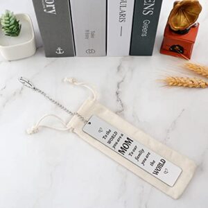 Mom Birthday Gifts from Daughter or Son Metal Bookmark with Leaf Chain Book Lover Personalized Gifts for Mom Bonus Mom Mother in Law New Mom for Christmas Mothers Day Gifts