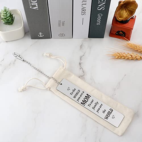 Mom Birthday Gifts from Daughter or Son Metal Bookmark with Leaf Chain Book Lover Personalized Gifts for Mom Bonus Mom Mother in Law New Mom for Christmas Mothers Day Gifts