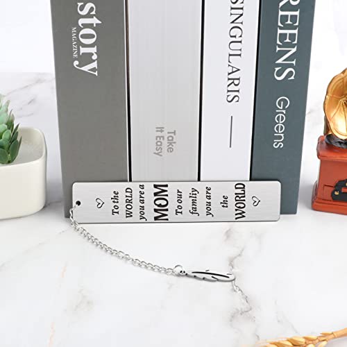 Mom Birthday Gifts from Daughter or Son Metal Bookmark with Leaf Chain Book Lover Personalized Gifts for Mom Bonus Mom Mother in Law New Mom for Christmas Mothers Day Gifts