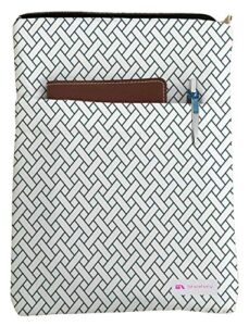 weave pattern book sleeve – book cover for hardcover and paperback – book lover gift – notebooks and pens not included