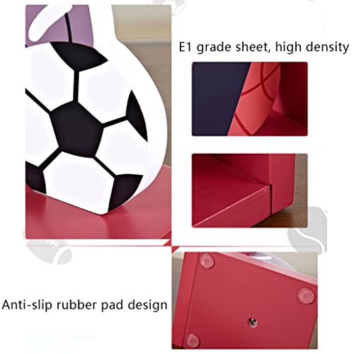 INKTUS Bookends Creative Sports Balls Bookends Wood Book Ends Book Holder Organizer Bookend Home Decoration Office Desktop Crafts for Home Office